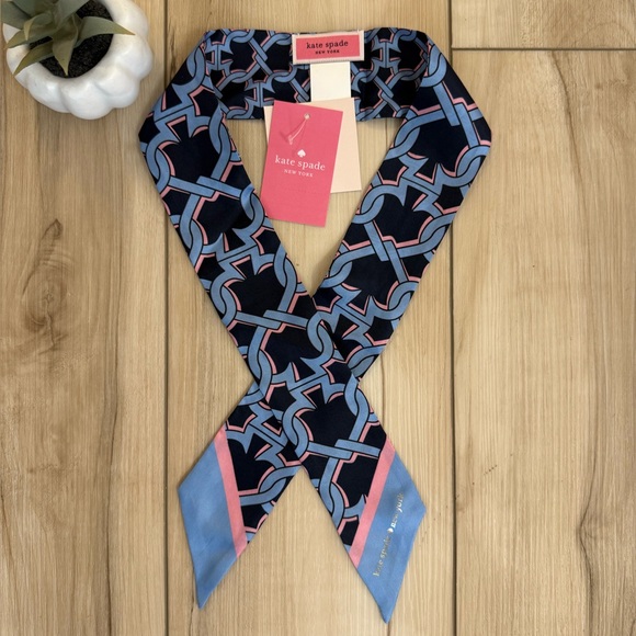 kate spade | Accessories | Kate Spade Linked Spades Skinny Scarf Nwt ...